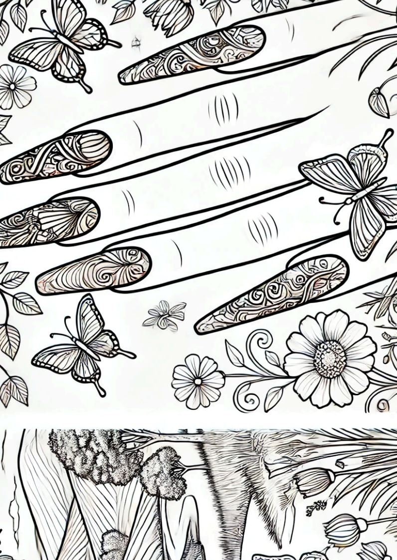 Luxury Nails Coloring Pages | 6 COLORING PAGES - Etsy