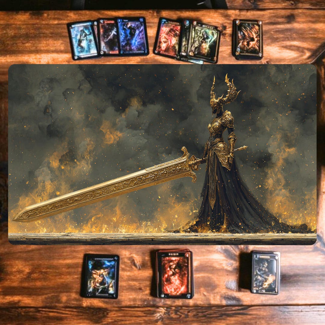 Golden Knight TCG Playmat: Gaming Desk Mat for MTG - Etsy