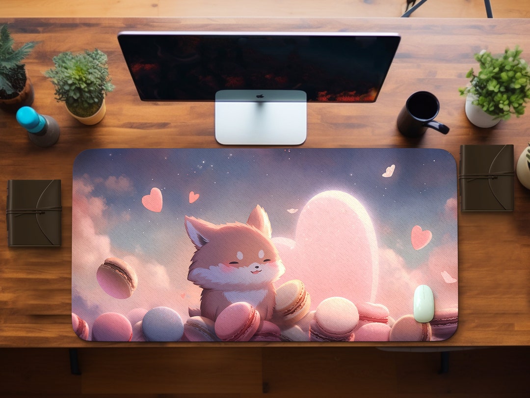 Cute Dog Desk Mat, Kawaii Gaming Mouse Pad, Dog Lover Desk Accessories ...