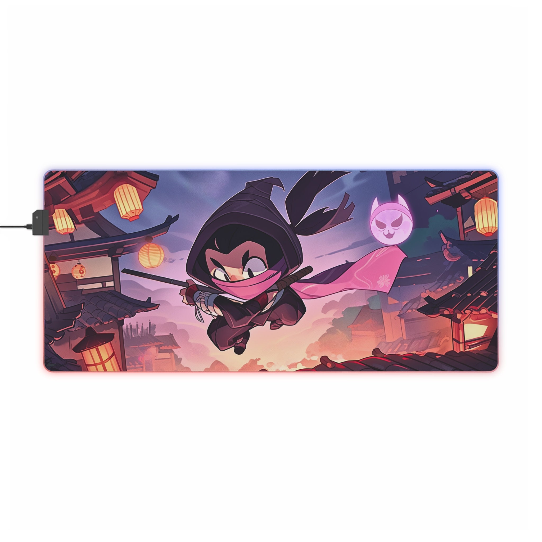 Anime Ninja Desk Mat LED Gaming Mouse Pad - Etsy