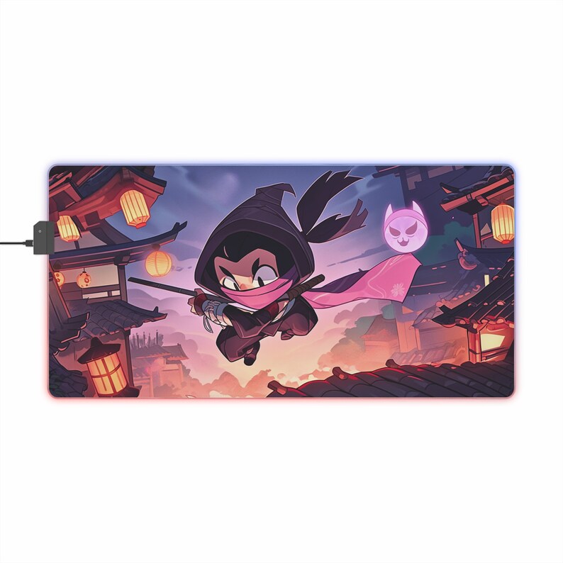 Anime Ninja Desk Mat LED Gaming Mouse Pad - Etsy