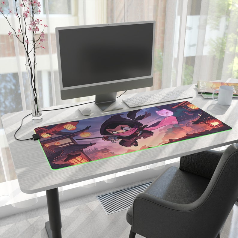 Anime Ninja Desk Mat LED Gaming Mouse Pad - Etsy