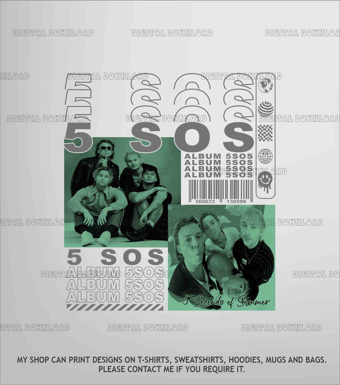 5 Seconds of Summer PNG, 5SOS Band Svg, Vintage the Show Tour 5 Seconds ...