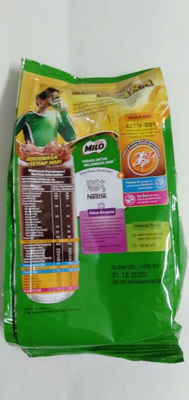 4 X 400G Nestle Milo Active-go Essential Natural Energy Drink Free ...