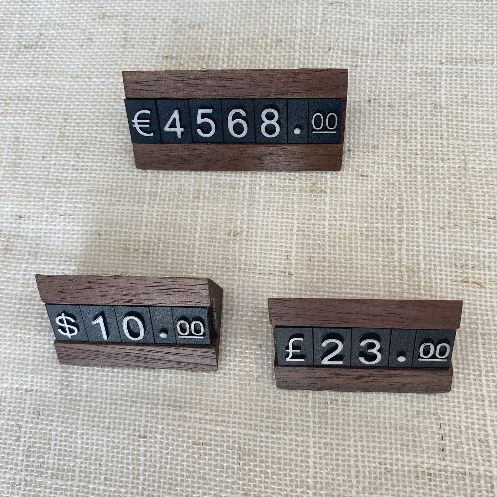 Wood Price Tag, Adjustable Counter Stand Label, Walnut Sale Price ...