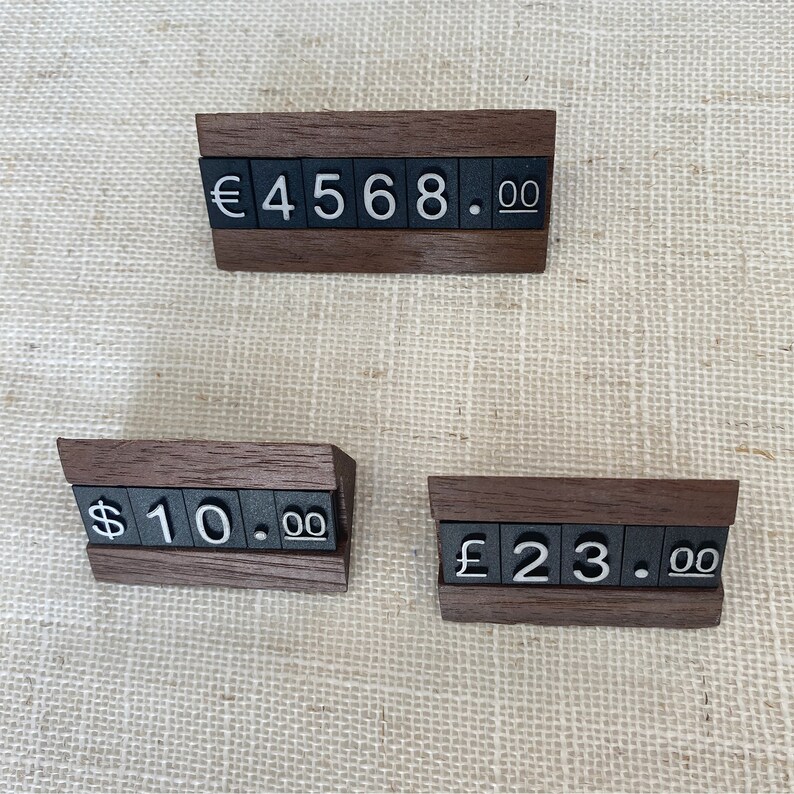 Wood Price Tag, Adjustable Counter Stand Label, Walnut Sale Price ...