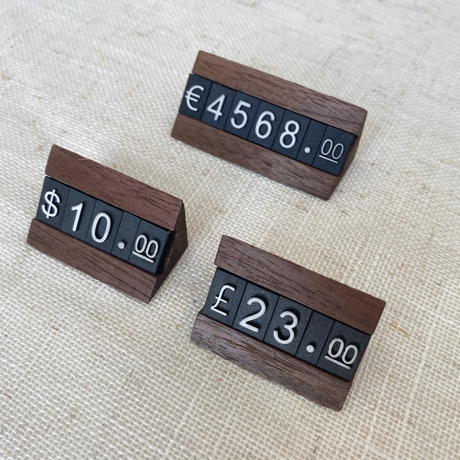 Wood Price Tag, Adjustable Counter Stand Label, Walnut Sale Price ...