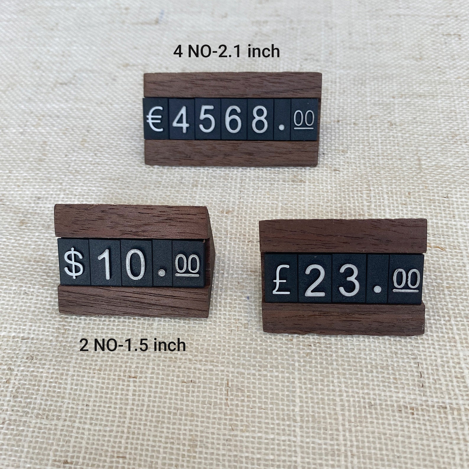 Wood Price Tag, Adjustable Counter Stand Label, Walnut Sale Price ...