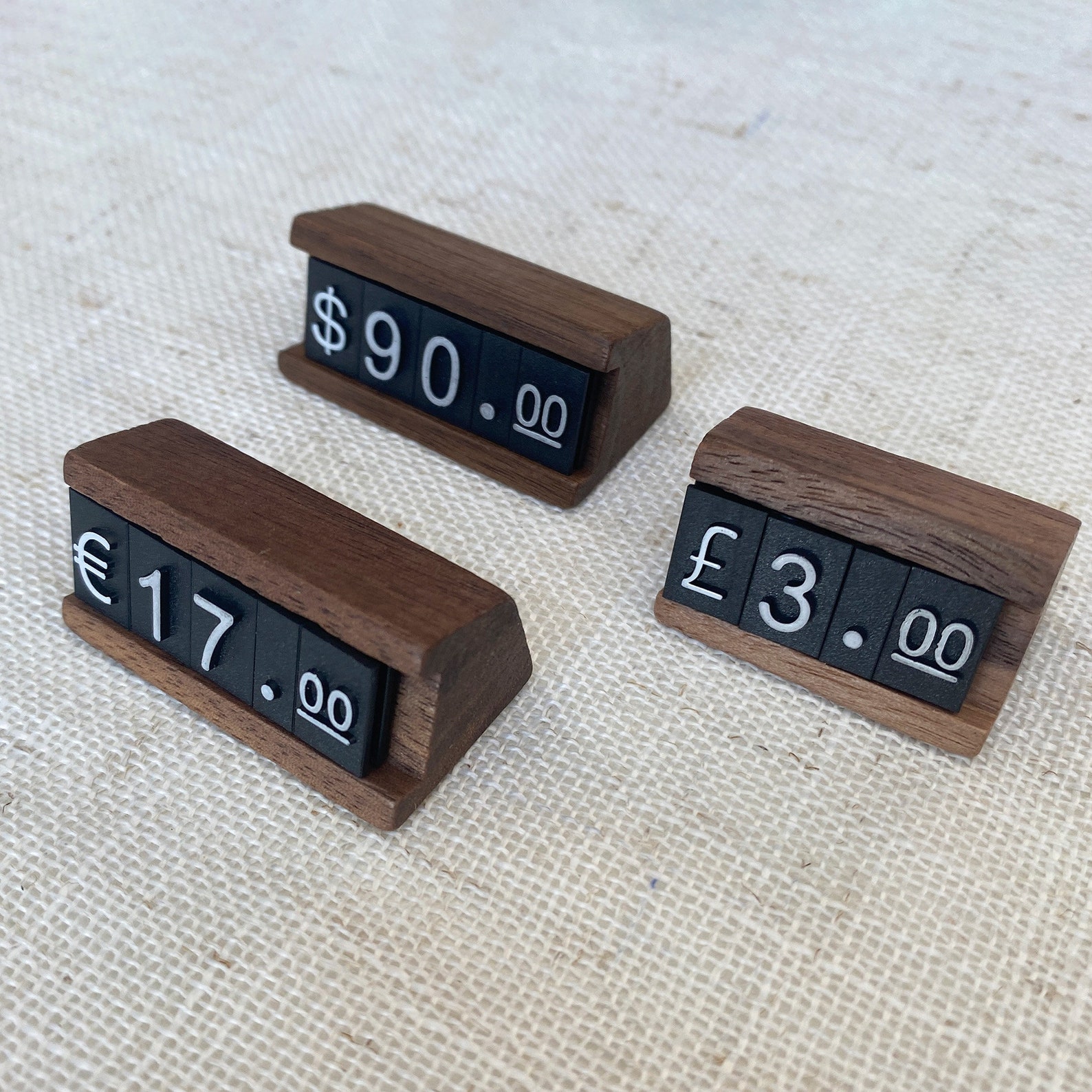 Walnut Wood Price Tag, Adjustable Counter Stand Label, Walnut Sale ...