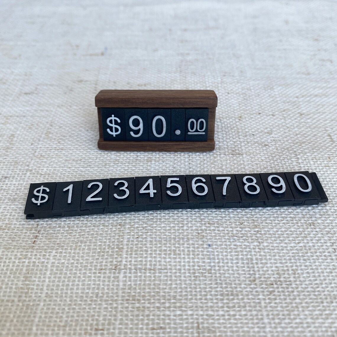 Walnut Wood Price Tag, Adjustable Counter Stand Label, Walnut Sale ...