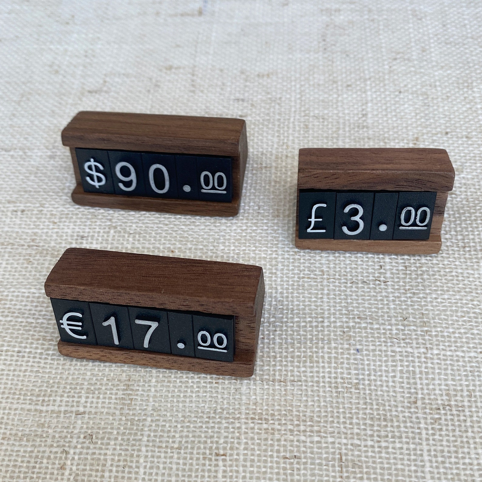 Walnut Wood Price Tag, Adjustable Counter Stand Label, Walnut Sale ...