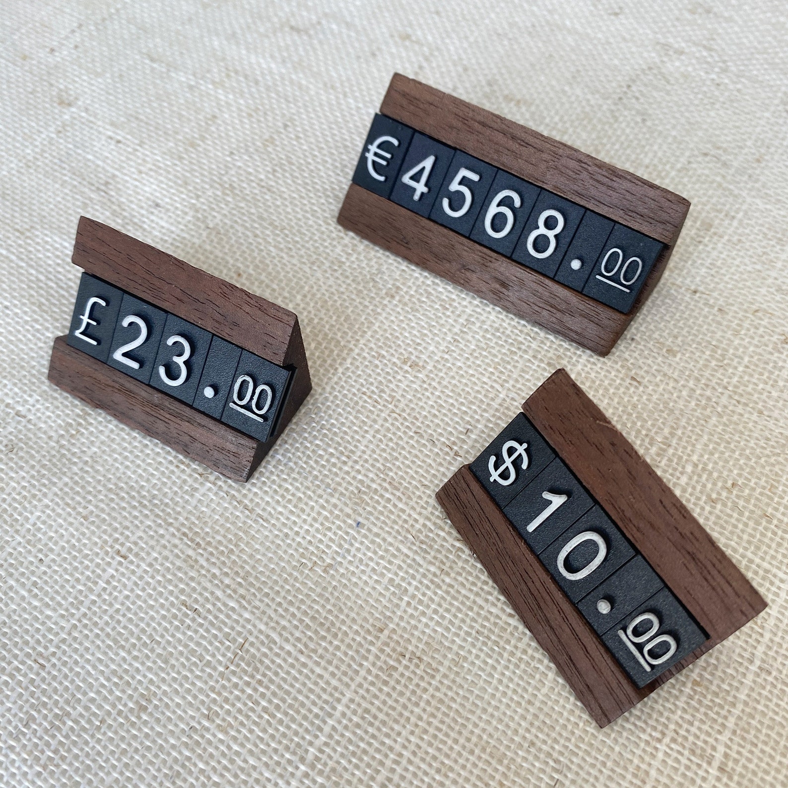 Wood Price Tag, Adjustable Counter Stand Label, Walnut Sale Price ...