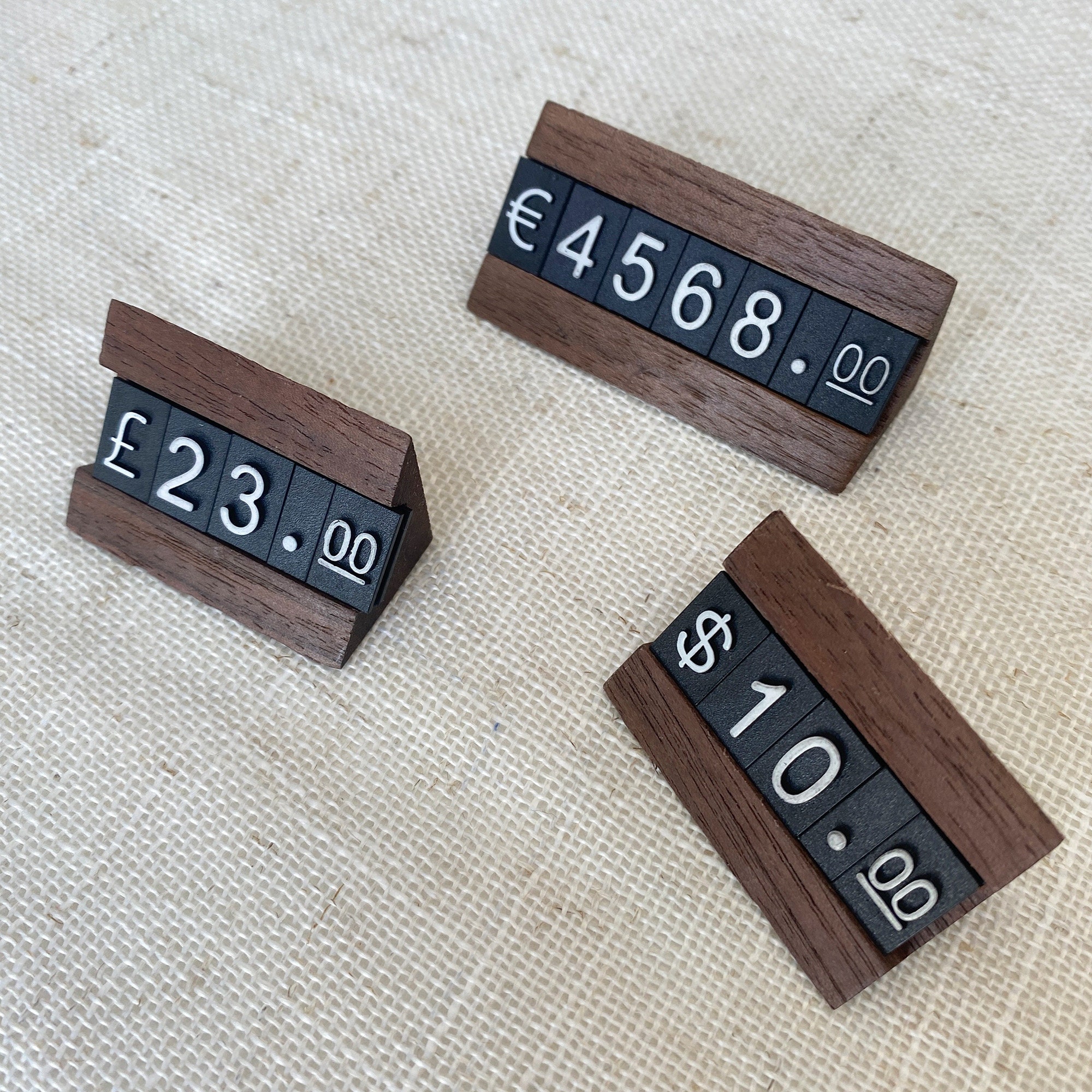 Wood Price Tag, Adjustable Counter Stand Label, Walnut Sale Price ...