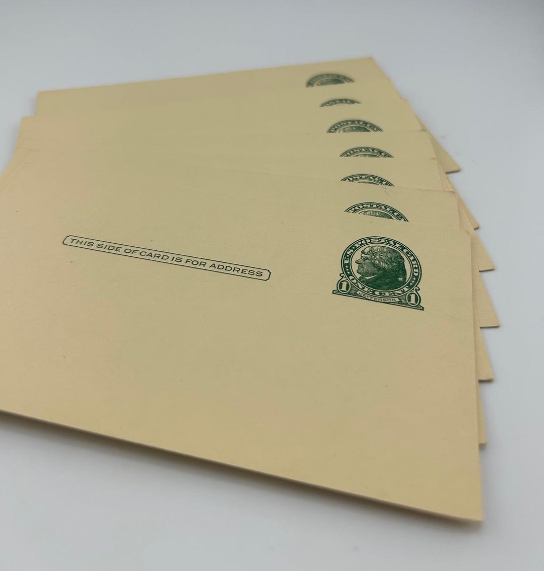 Lot of 7 United States 1-cent Postal Cards Thomas Jefferson Scott #UX27 ...