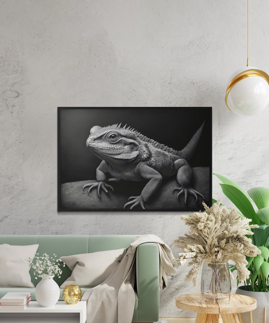 Rustic Lizard Sketch Digital Download, Classic Reptile Drawing for Wall ...