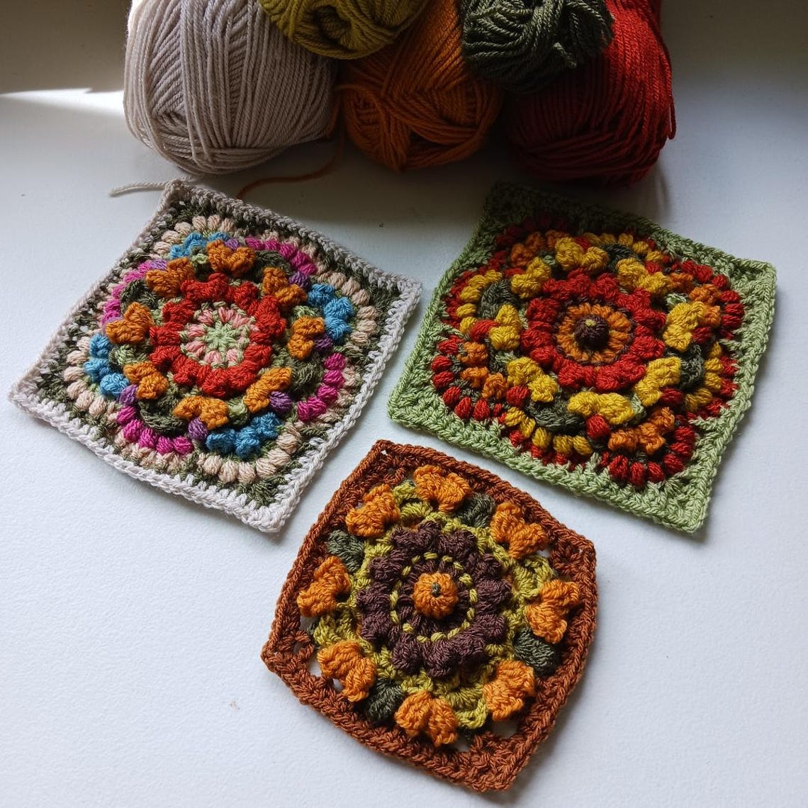 Crocheted Chunky Granny Square Pattern - Etsy