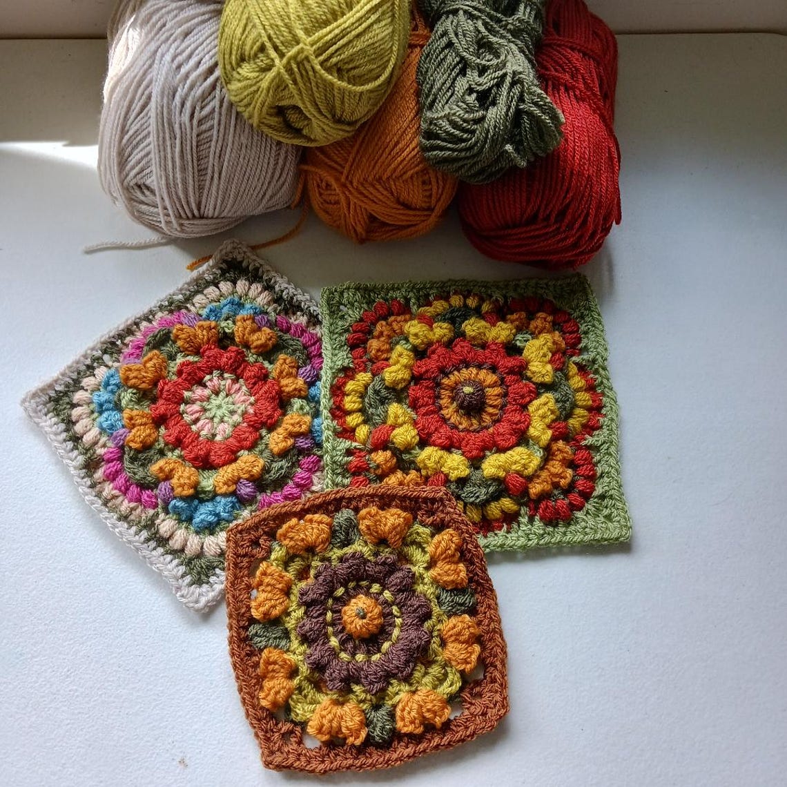 Crocheted Chunky Granny Square Pattern - Etsy