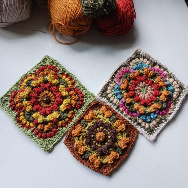 Crocheted Chunky Granny Square Pattern - Etsy