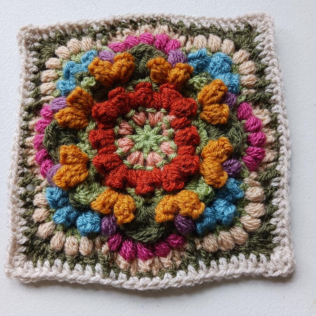 Crocheted Chunky Granny Square Pattern - Etsy