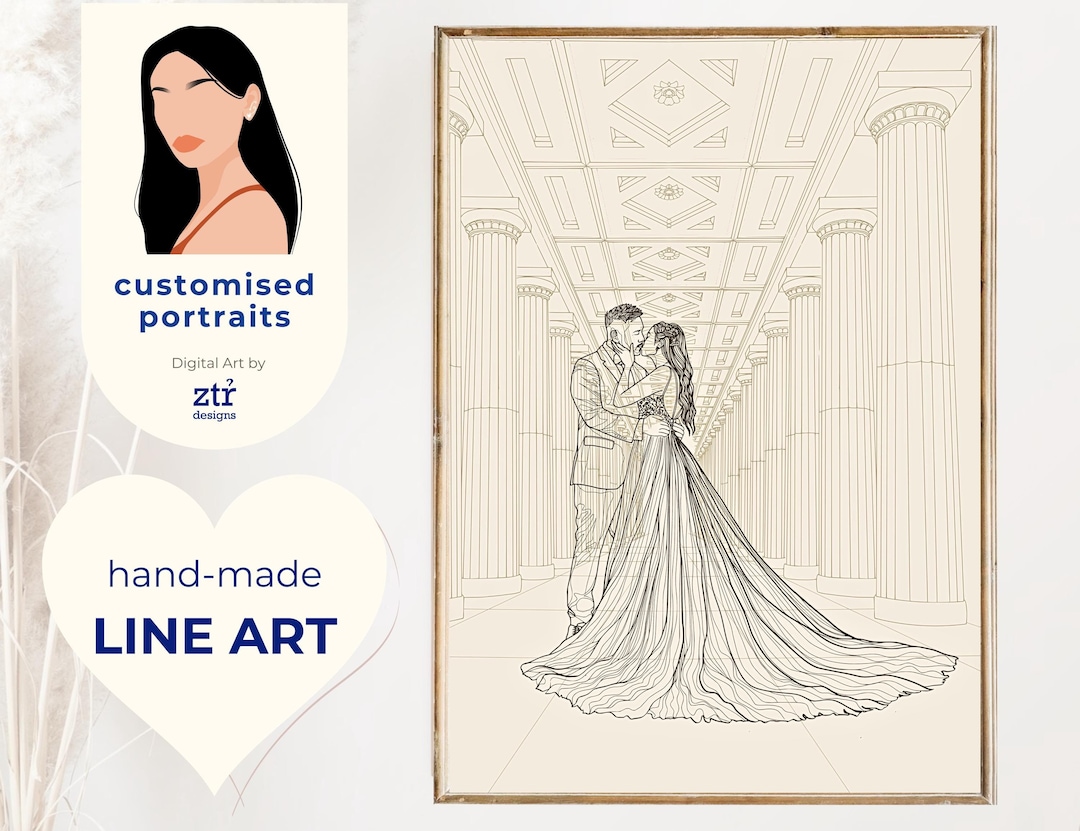 Custom Line Art Portraits Unique Gifts for Birthdays Anniversaries ...