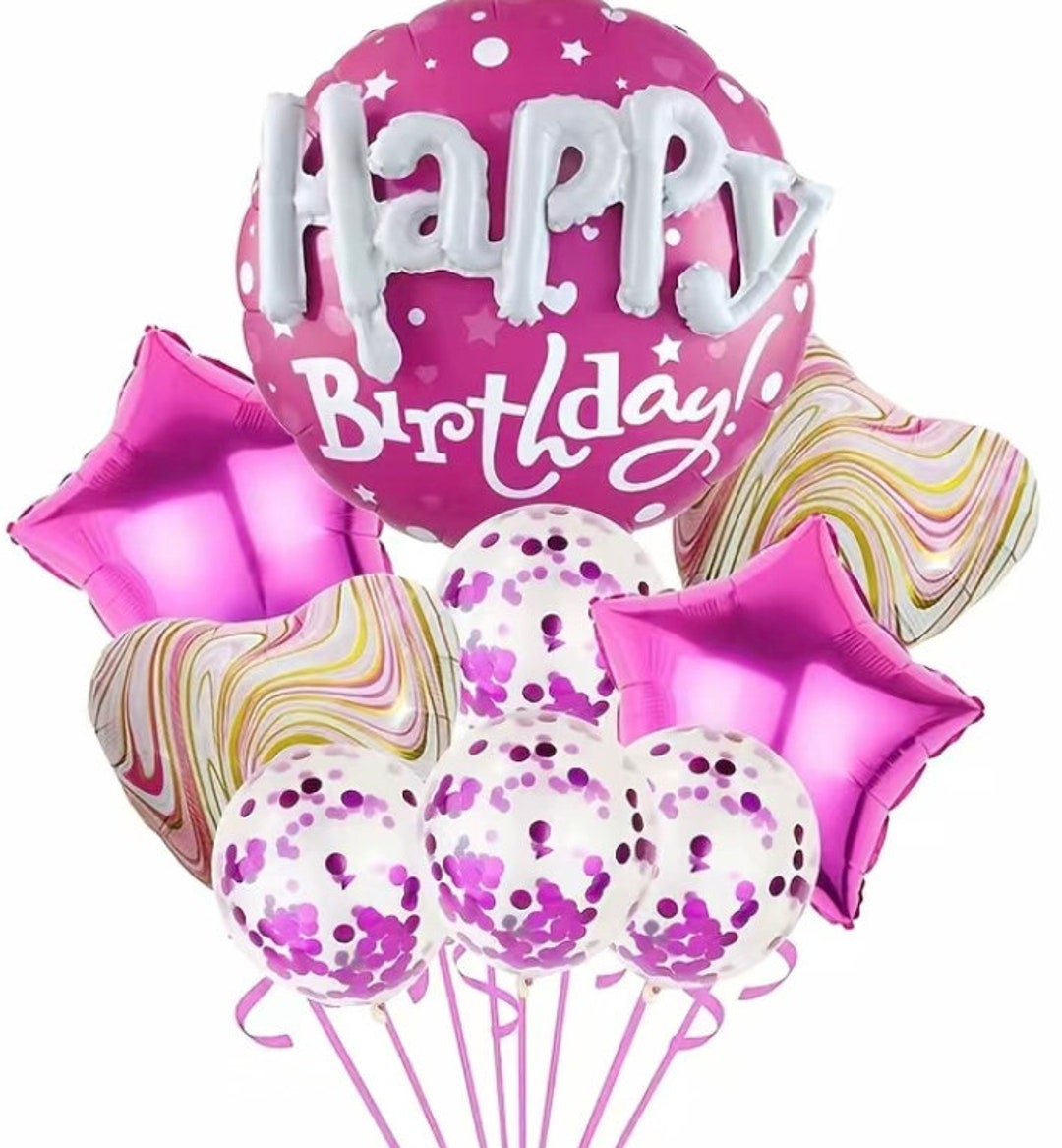 Happy Birthday Girl Balloons 12pcs - Etsy