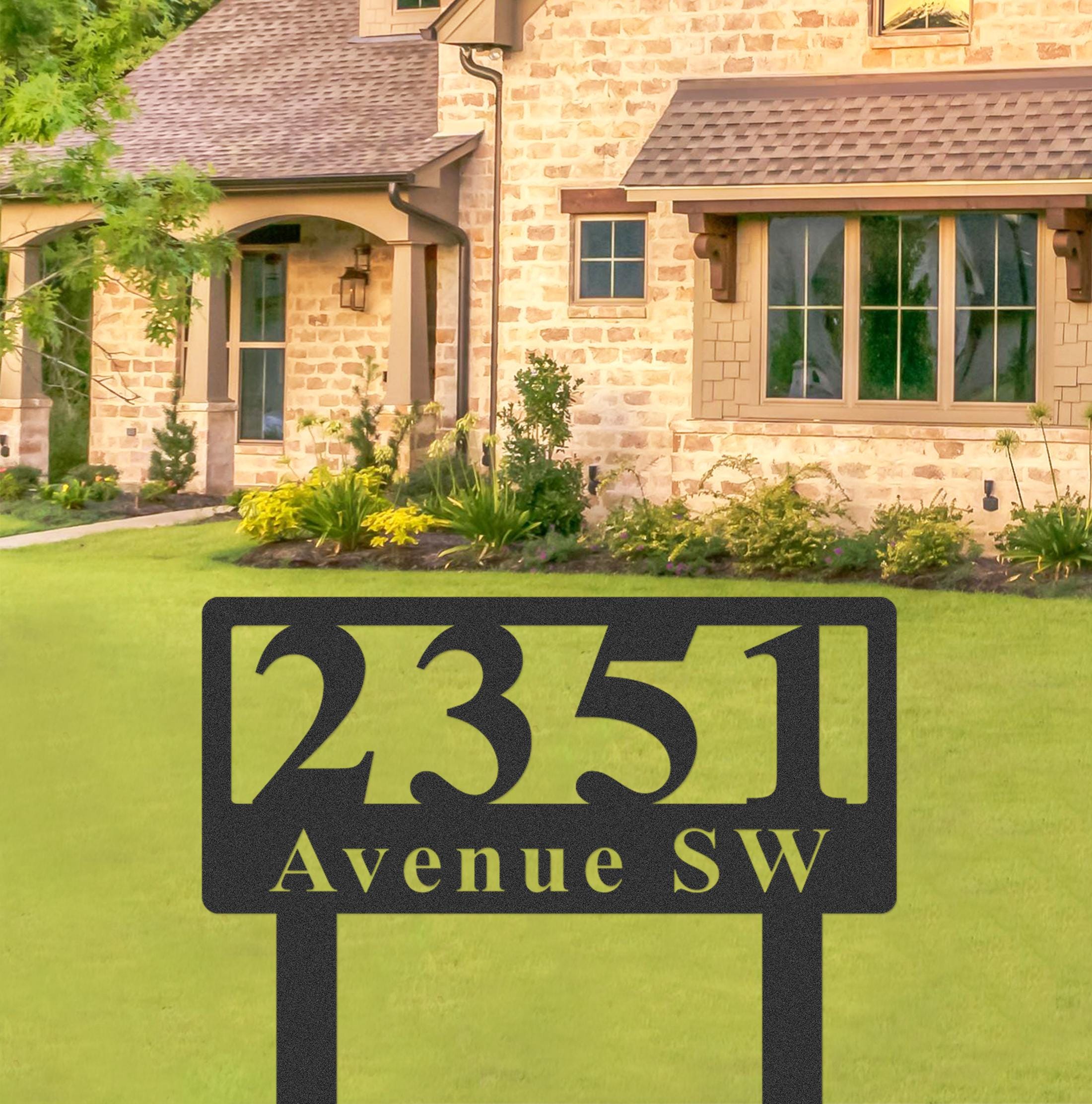 Metal House Number Sign With Stake,custom House Number Stake for Yard ...