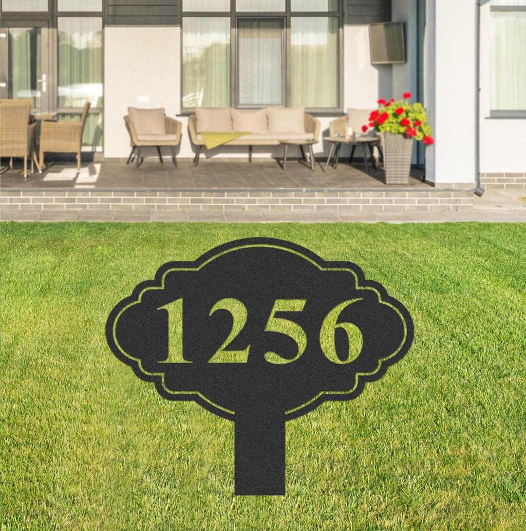 Custom Yard Address Sign, House Number Sign With Stake, Street Number ...