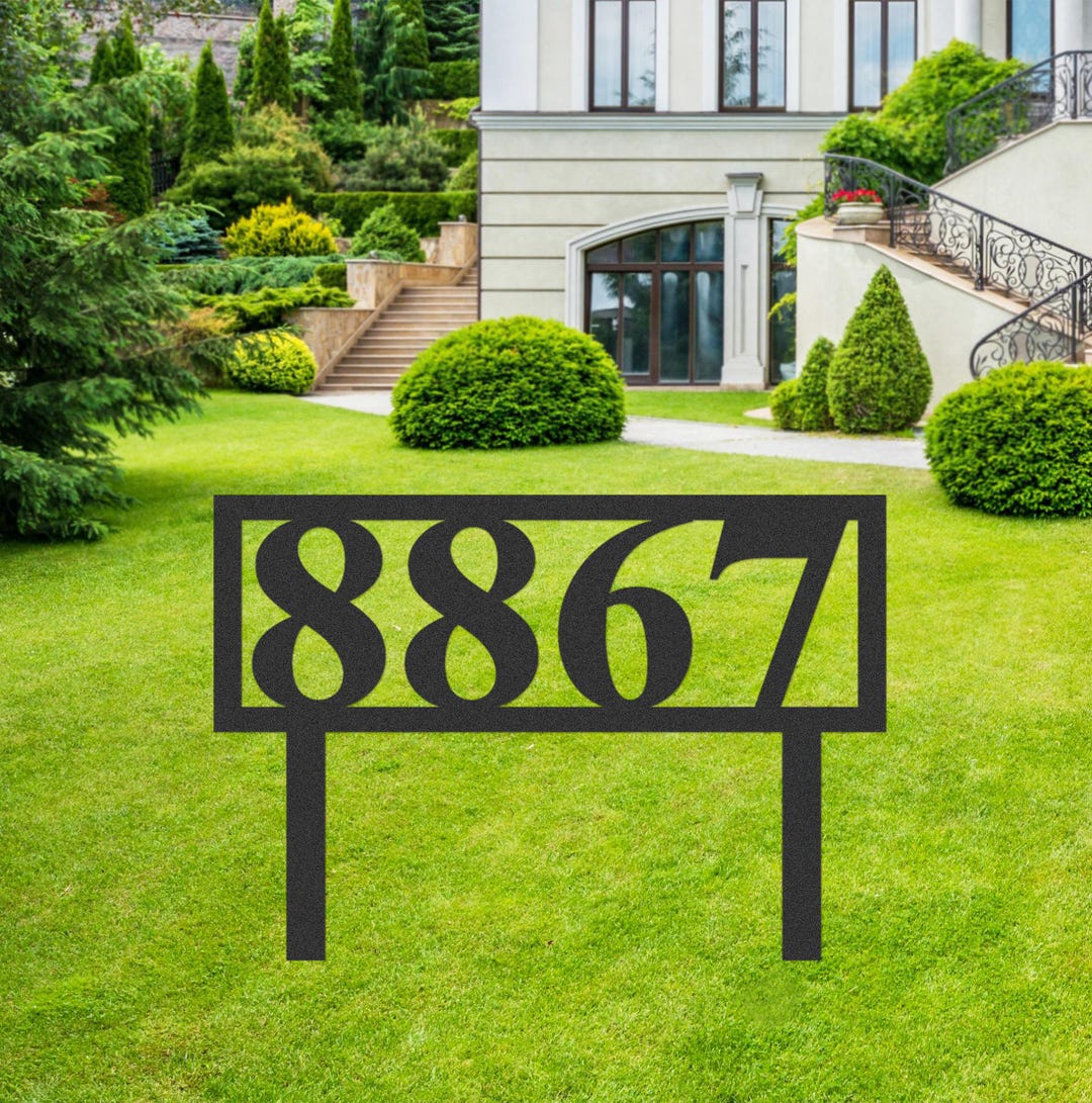 Metal Personalized Address Stakes, Oval House Number Plaque,custom ...