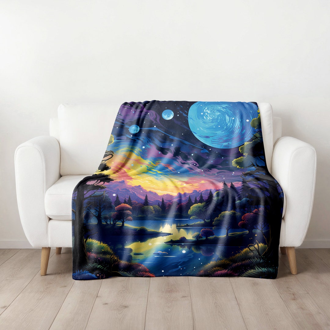 Starry Dreamscape: Enchanting Night Sky Blanket Wrap Yourself in ...