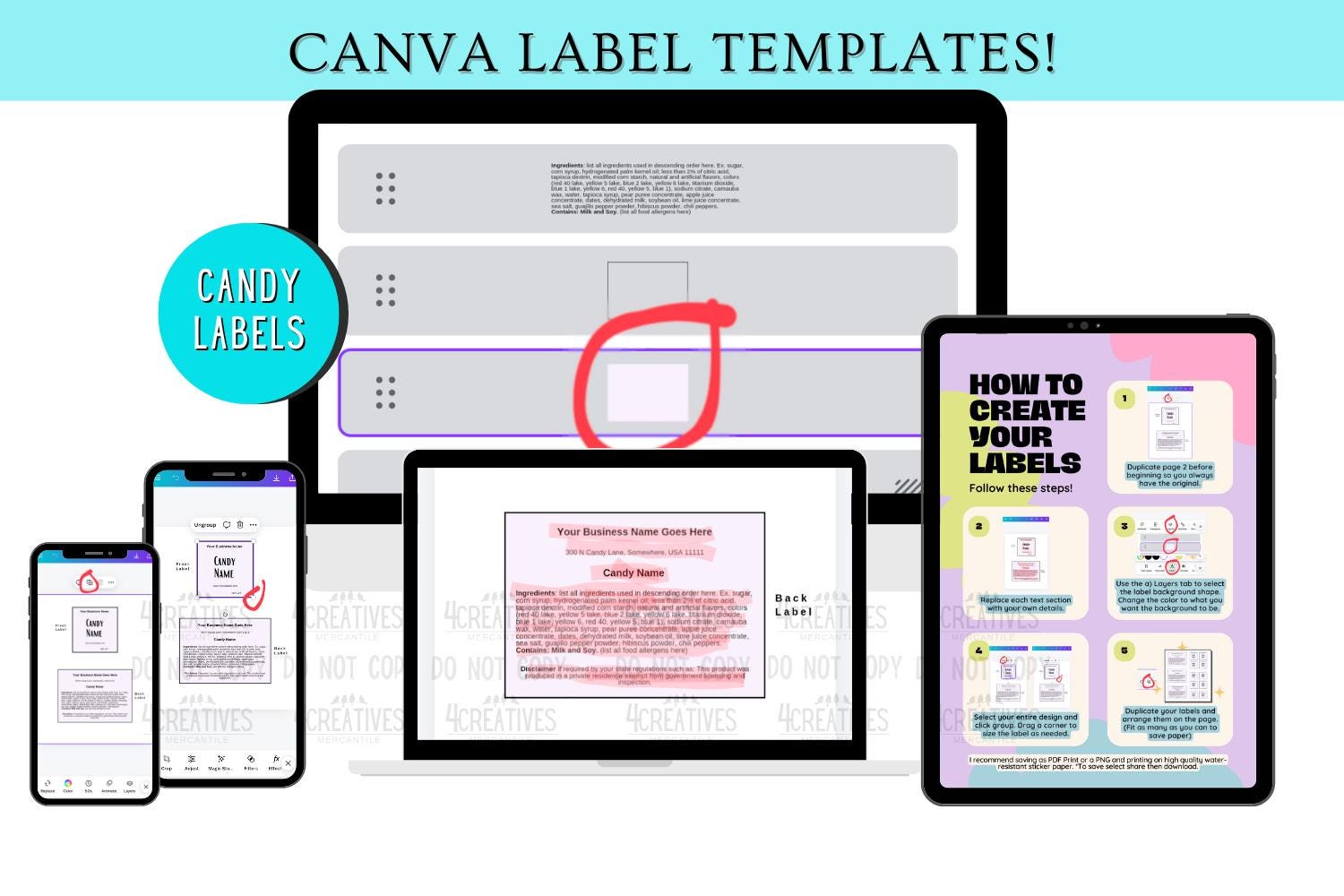 Freeze Dried Candy Food Label Packaging TEMPLATES Ingredient Branding ...