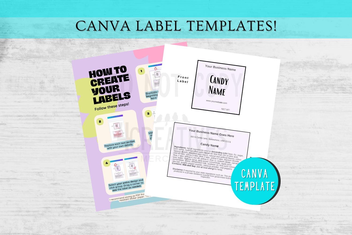 Freeze Dried Candy Food Label Packaging TEMPLATES Ingredient Branding ...