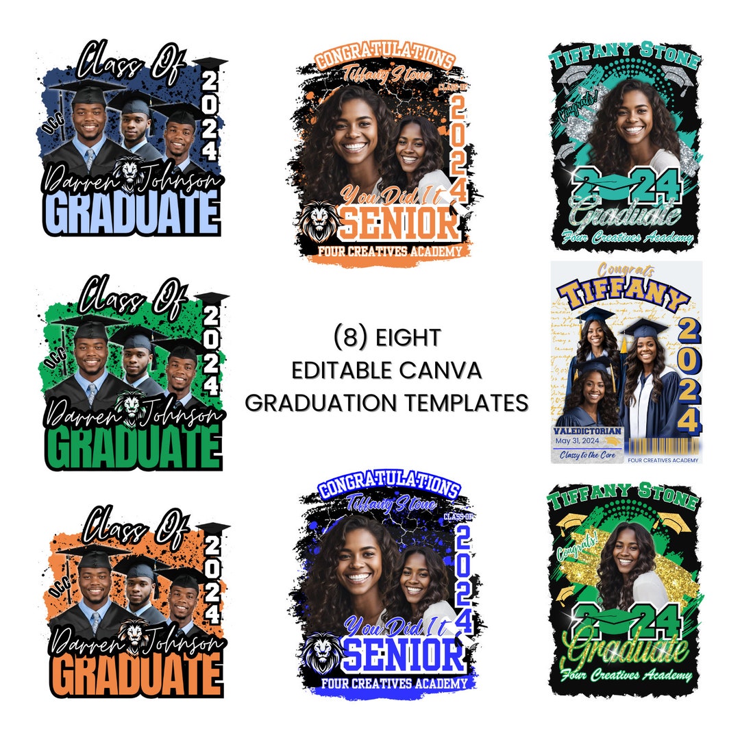 Graduation Editable Canva Template BUNDLE Digital Design Craft Small ...