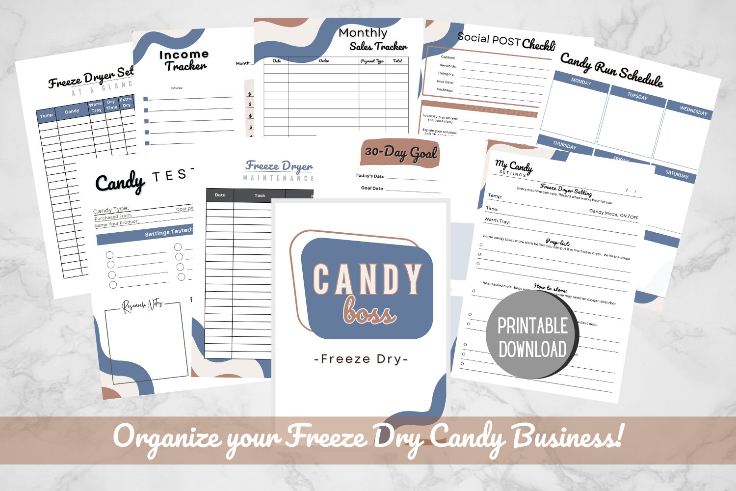 Freeze Dried Candy Small Business Owner Planner PDF Candies Maker ...