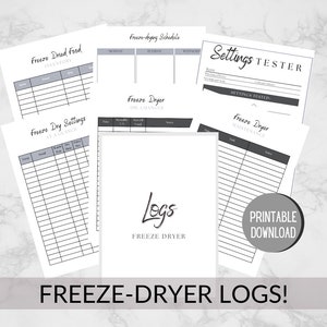 Freeze Dryer Logs Printable PDF Bonus Weekly Freeze Dryer Run Schedule ...