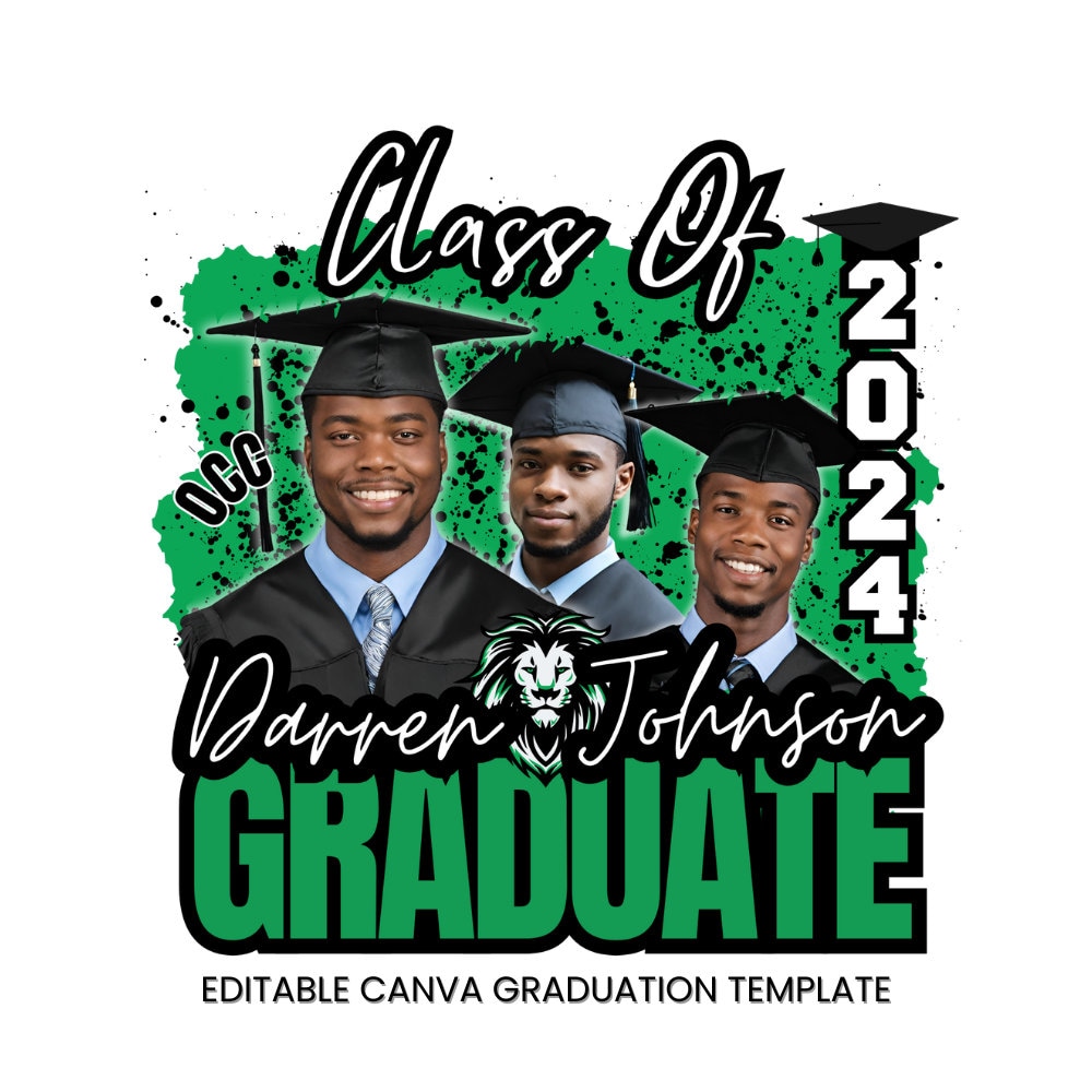 Graduation Editable Canva Template Digital Design Graduate Custom ...