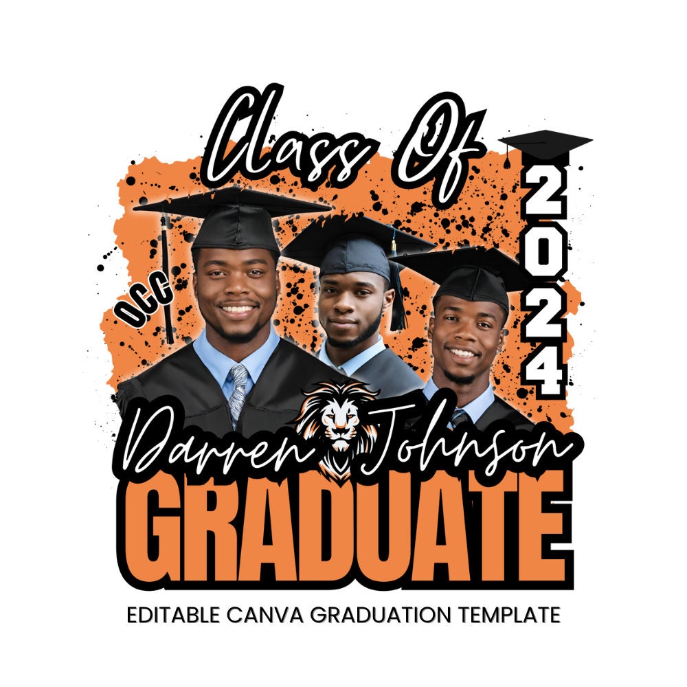 Graduation Editable Canva Template Digital Design Graduate Custom ...