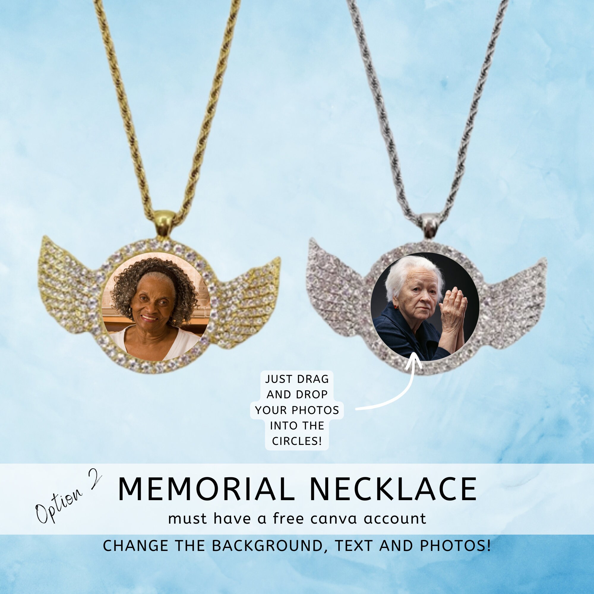 Editable MOCKUP Sublimation Angel Wing Necklace Professional Crafters ...
