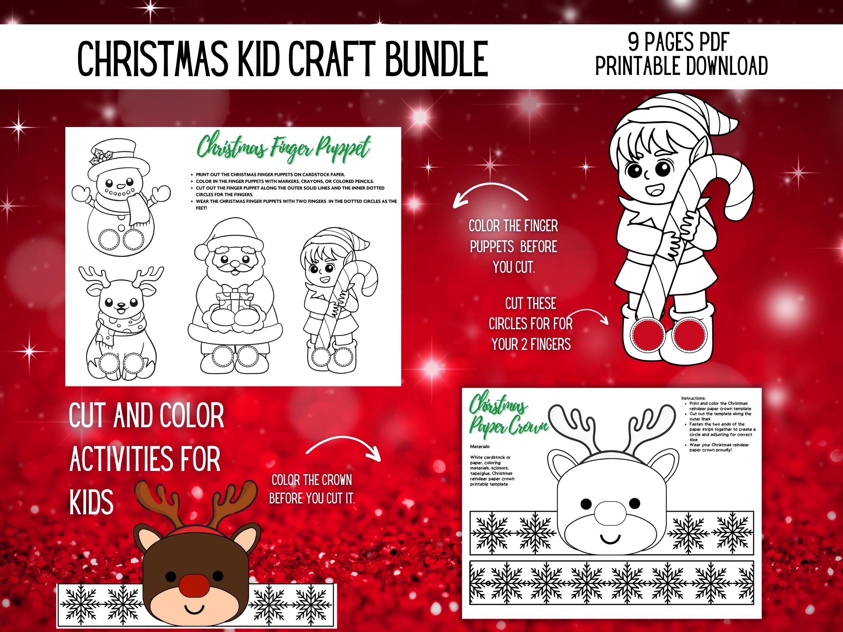 Kids Christmas Craft Bundle Printable Holiday Activities Word Search ...