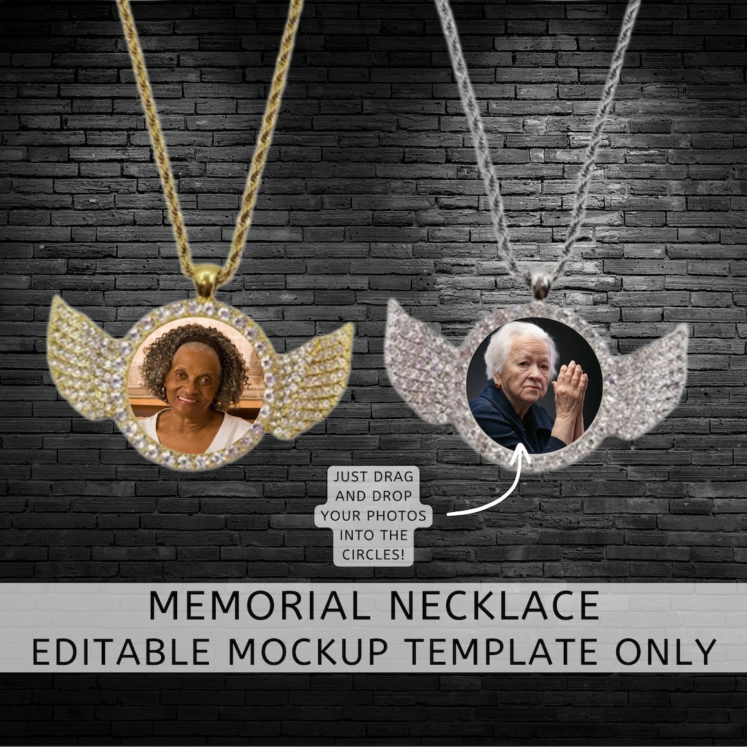 Editable MOCKUP Sublimation Angel Wing Necklace Professional Crafters ...