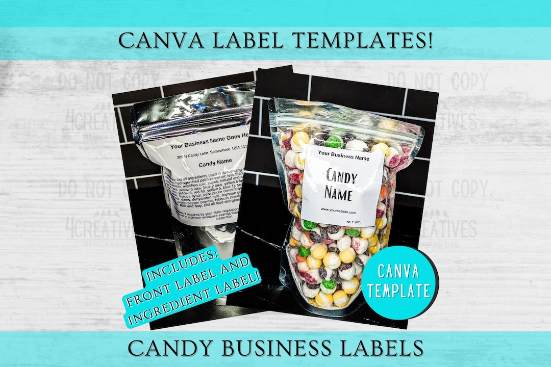 Freeze Dried Candy Food Label Packaging TEMPLATES Ingredient Branding ...