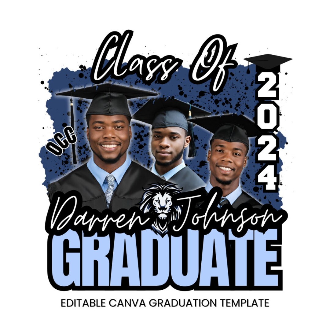 Graduation Editable Canva Template Digital Design Graduate Custom ...