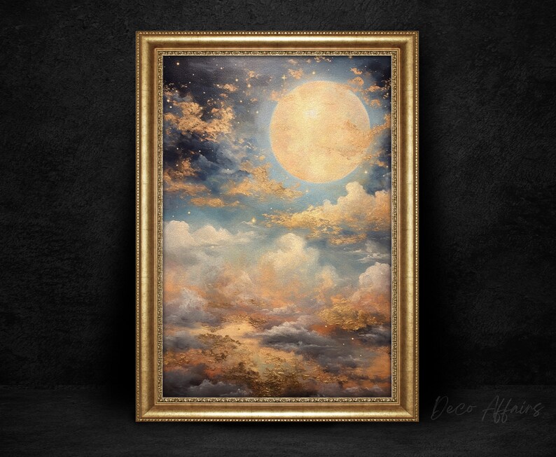 The Enchanting Moon, Victorian Art, Art Poster Print, Dark Academia ...