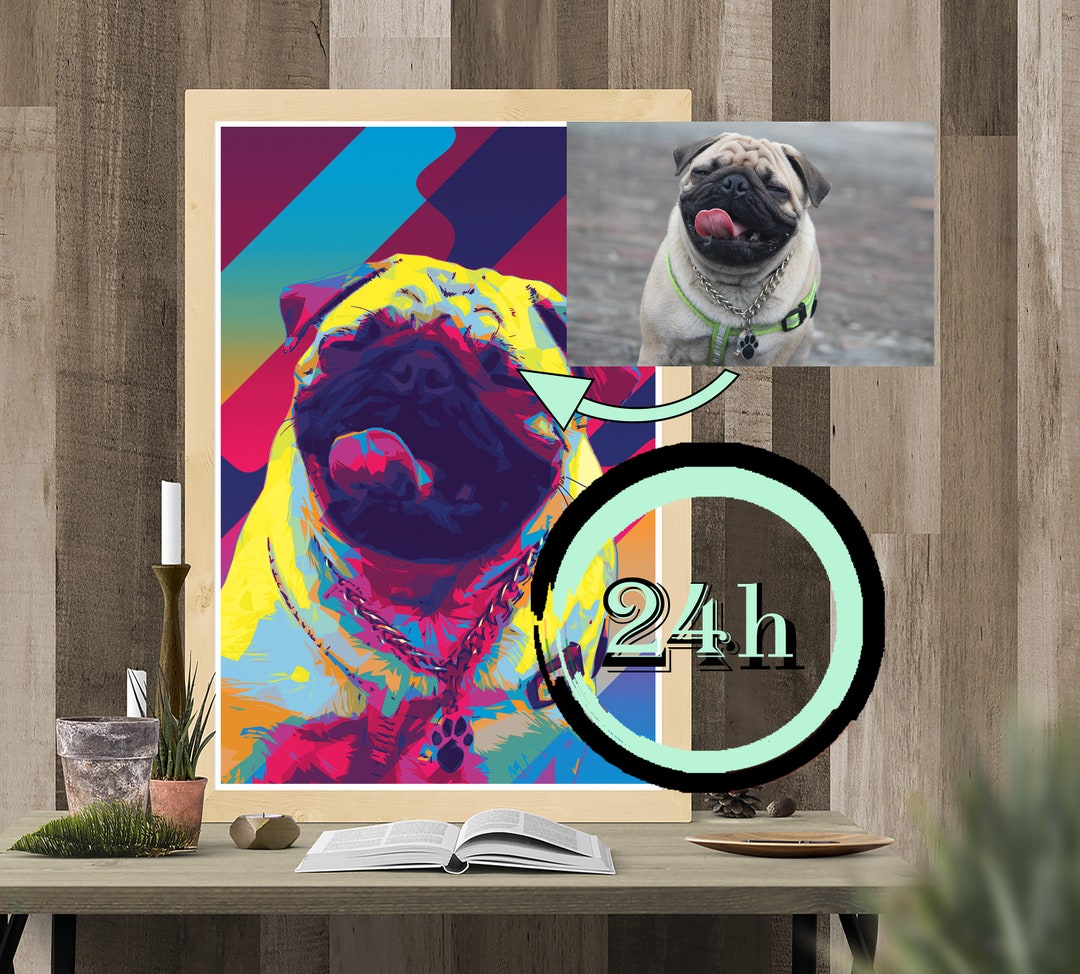 Custom Pop Art Pet Portrait, Digital File Pet Portrait, Modern Cat ...