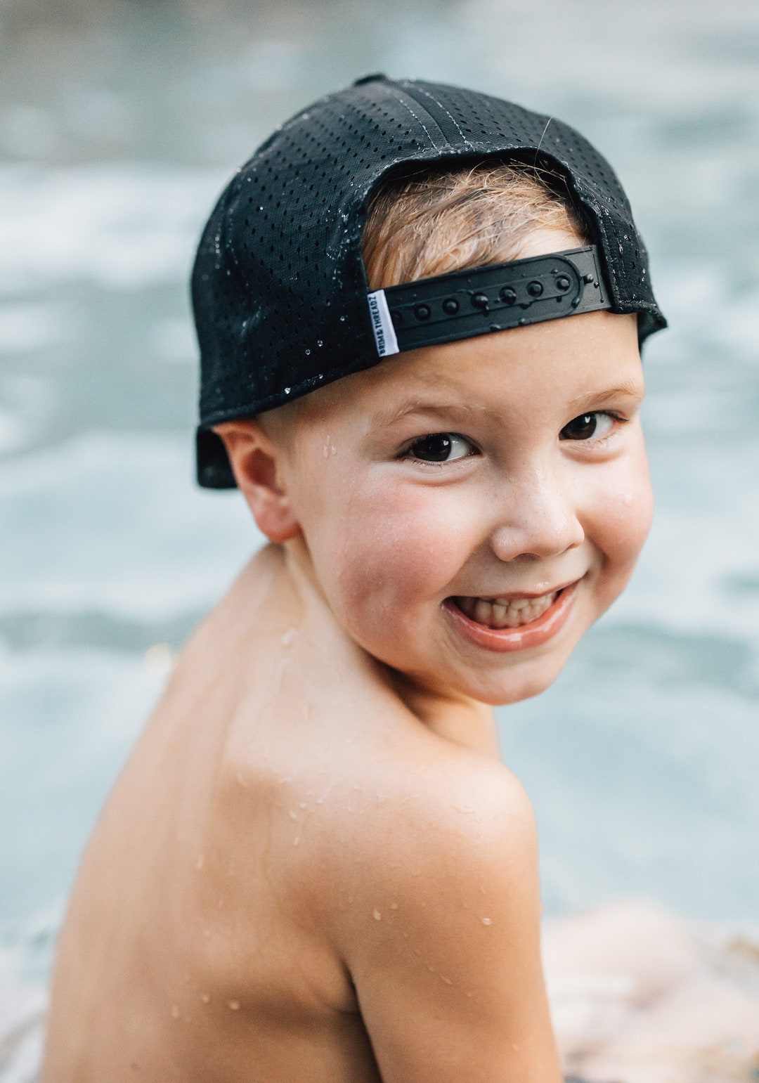 Solid Black Waterproof Snapback for Kids - Etsy
