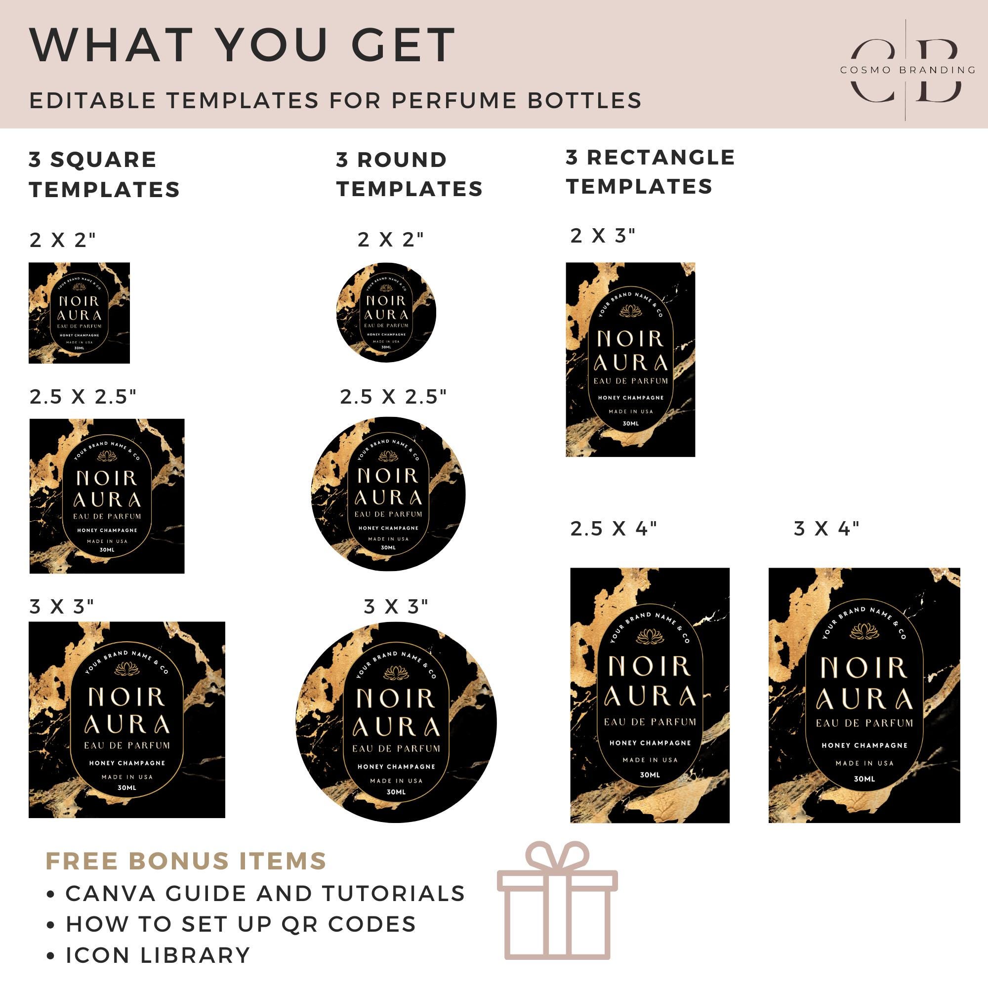 Editable Perfume Bottle Label, Custom Fragrance Canva Design, DIY ...