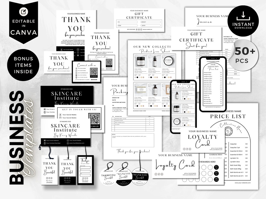 Editable Small Business Templates, Canva Branding Package, DIY Business ...