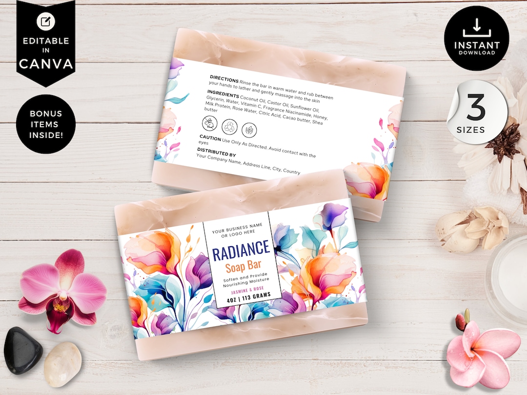 Editable Soap Label, Soap Labels Template, Modern Soap Design, Diy Soap ...