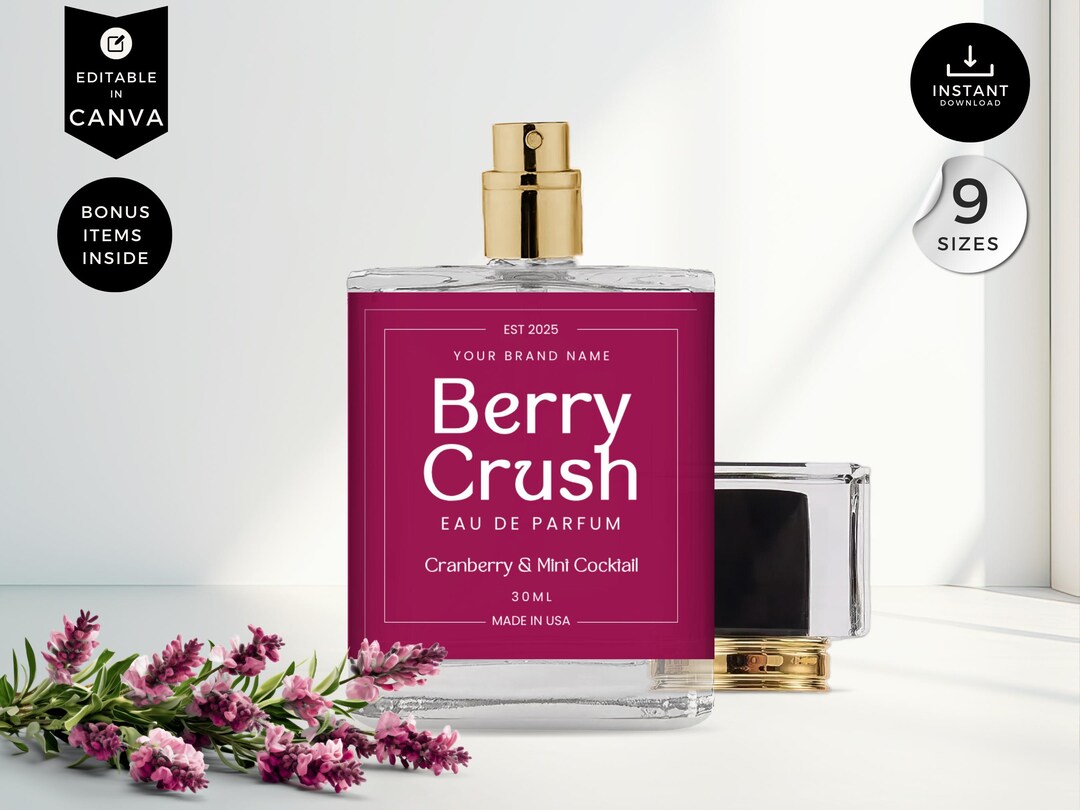 Editable Perfume Bottle Label, Custom Fragrance Canva Design, DIY ...