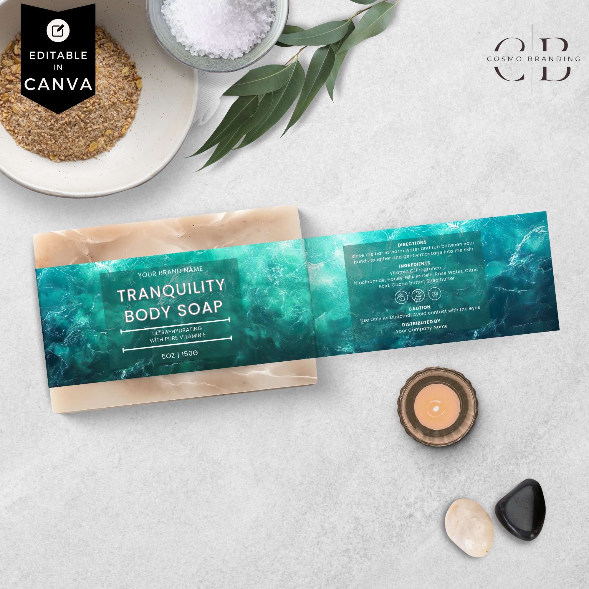 Editable Soap Label, Body Bar Templates, Modern Soap Label, DIY Soap ...