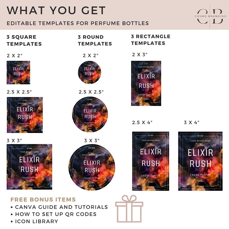 Editable Perfume Bottle Label, Custom Fragrance Canva Design, DIY ...